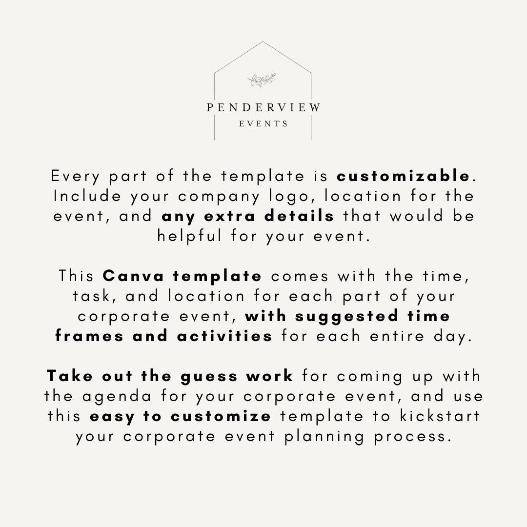 Customizable Weekend Corporate Event Agenda Template - Etsy