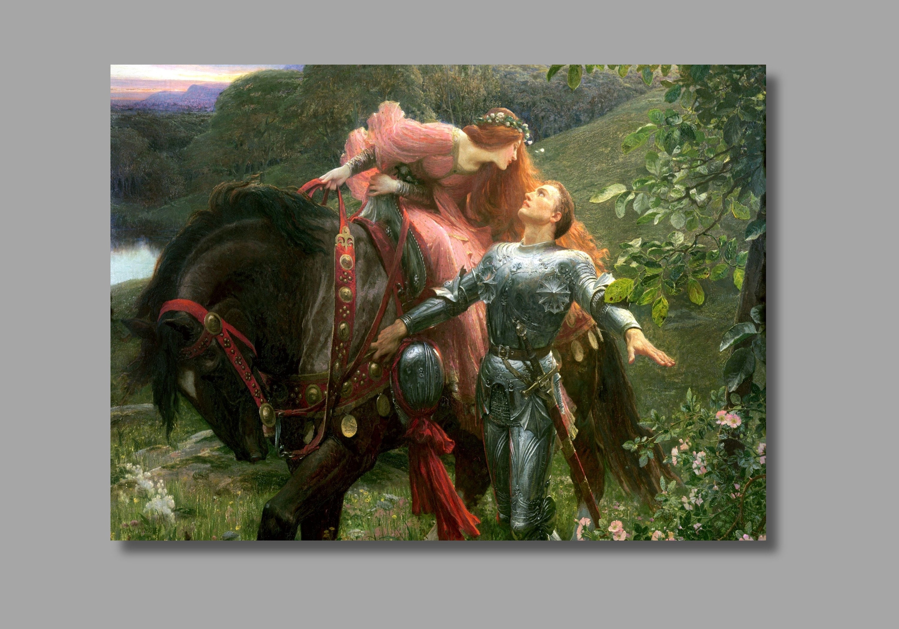 Frank Dicksee Knight and Maiden Art Print,frank Dicksee Canvas Wall Art, Victorian Painter ...