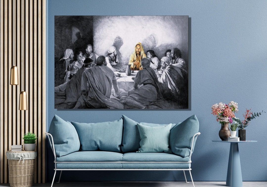 Last Supper Print Arts,last Supper Canvas Wall Art,jesus and Disciples ...