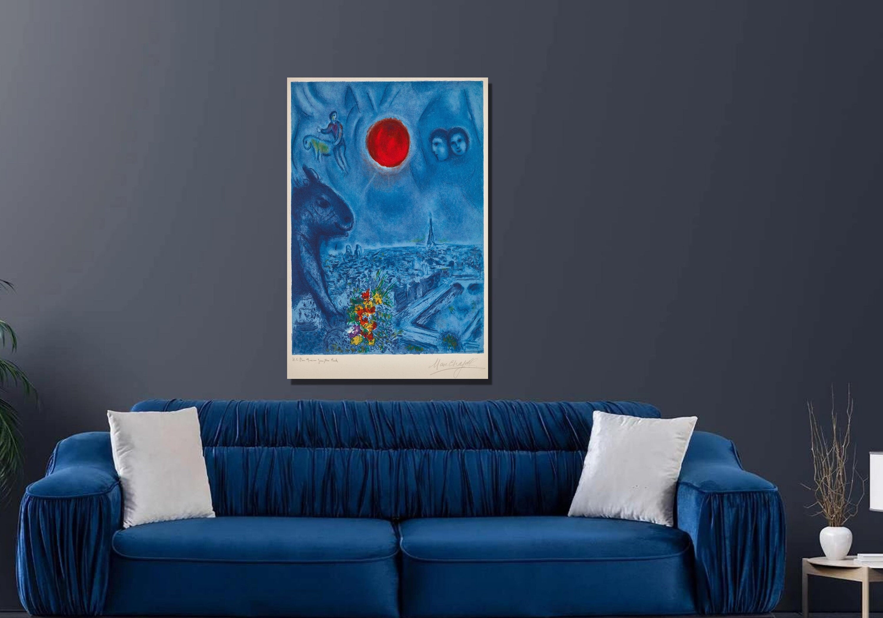 Marc Chagall the Paris Sun Art Print, Marc Chagall Canvas Wall Art ...