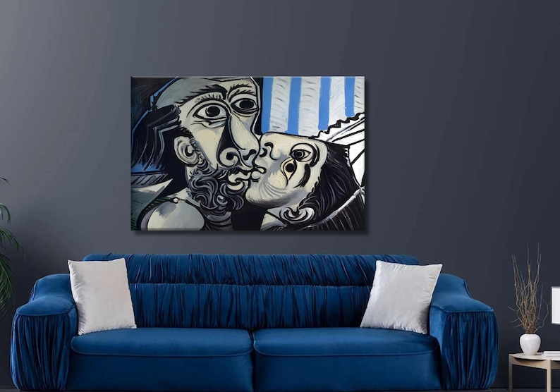 Pablo Picasso the Kiss Art Print, Le Baiser Pablo Picasso Canvas Wall ...