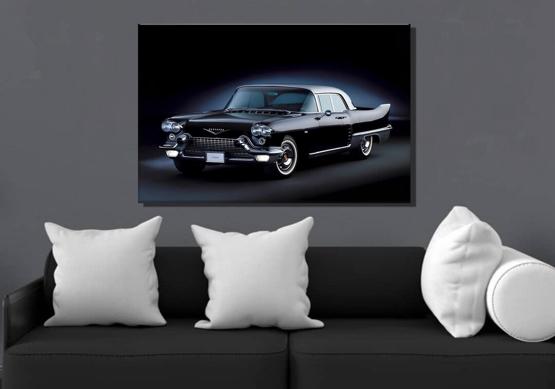 Cadillac Eldorado Canvas Painting,black Classic Car Canvas Wall Art,car ...