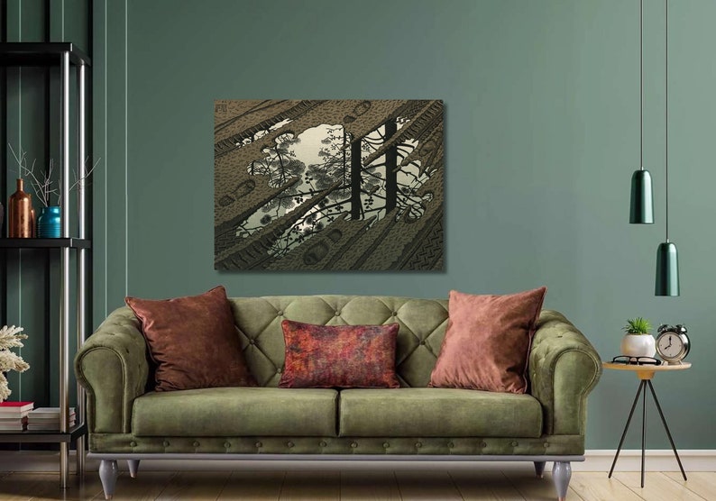 M.C. Escher Puddle Art Print,surrealist Canvas Poster, Fantasy Print ...