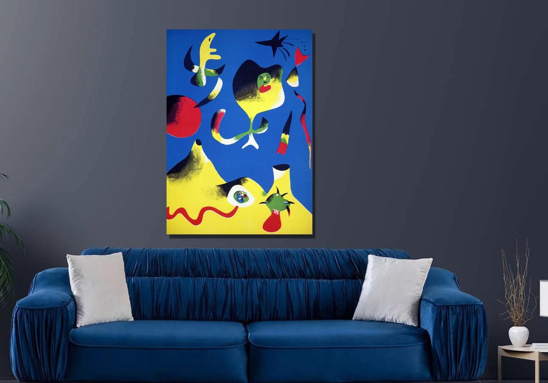 Joan Miro 'the Air, 1937' Art Print: Surrealist Canvas Wall Decor - Etsy