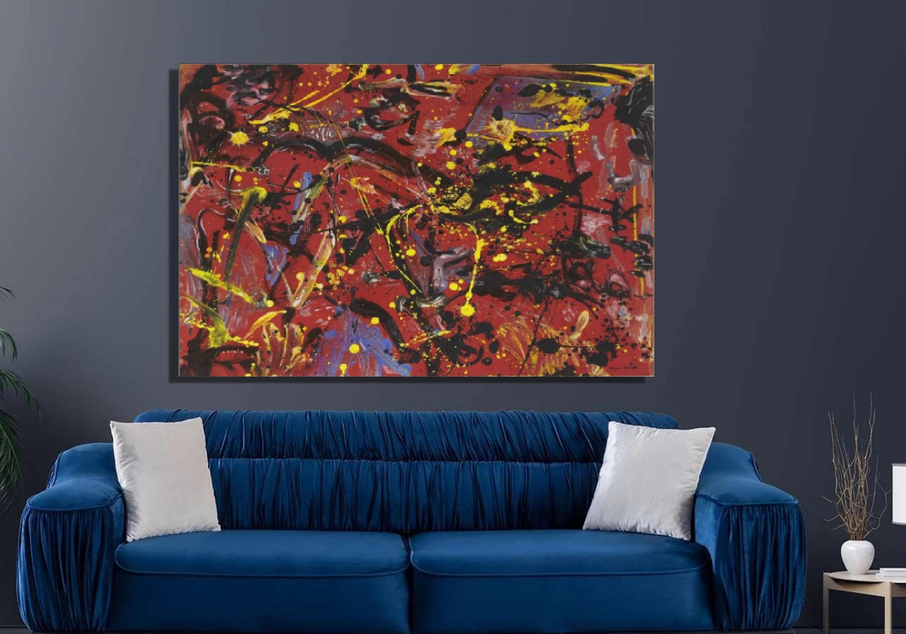 Jackson Pollock Red Abstract Art Printjackson Pollock Canvas - Etsy