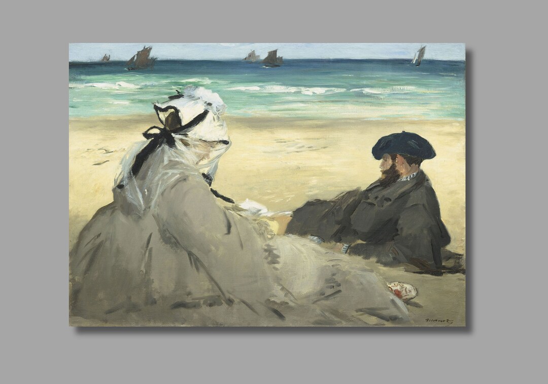 Edouard Manet on the Beach Art Print, Edouard Manet Canvas Wall Art ...