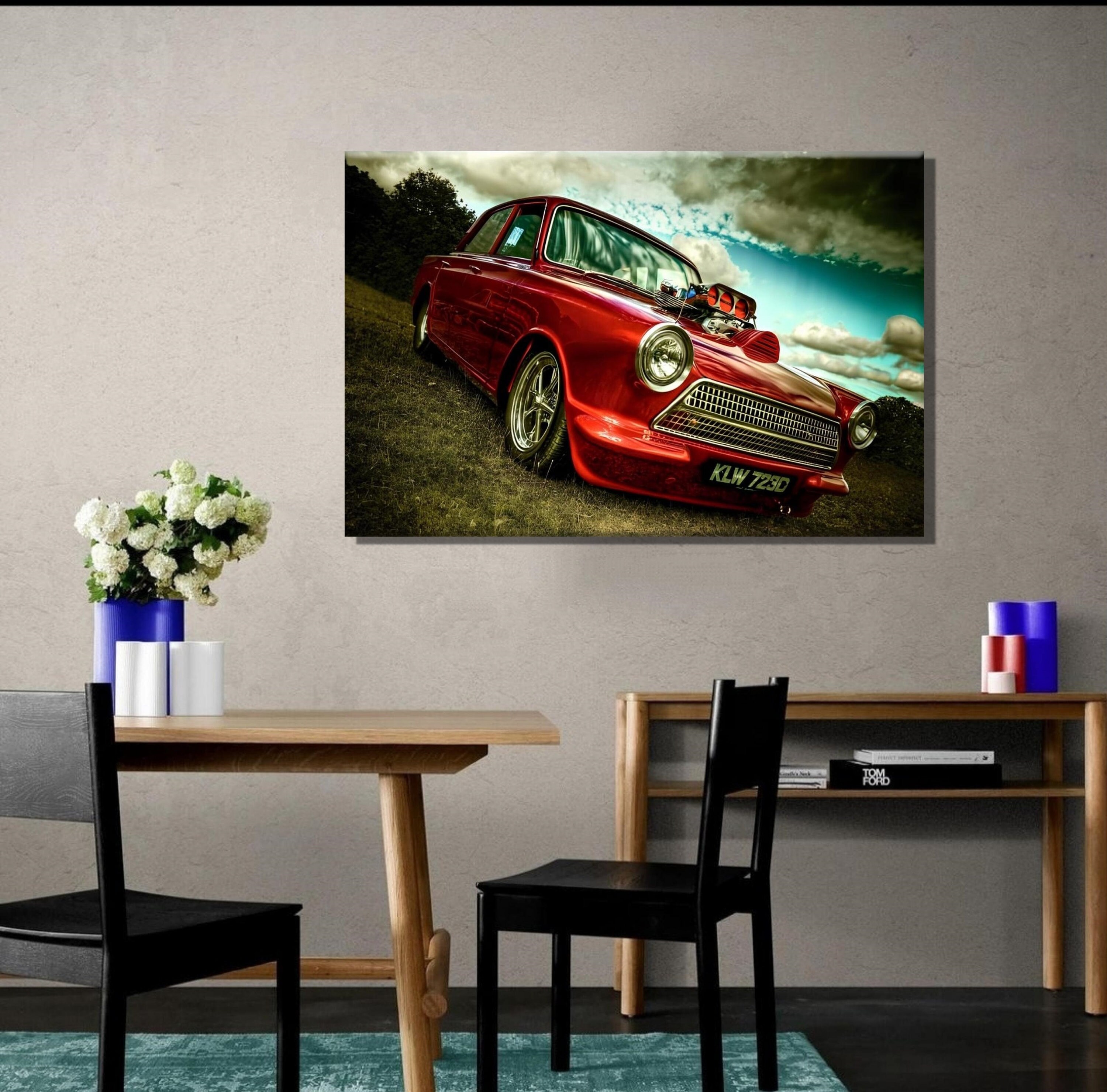 Red Classic Car Canvas Art, Modified Trabant Wall Decor - Etsy