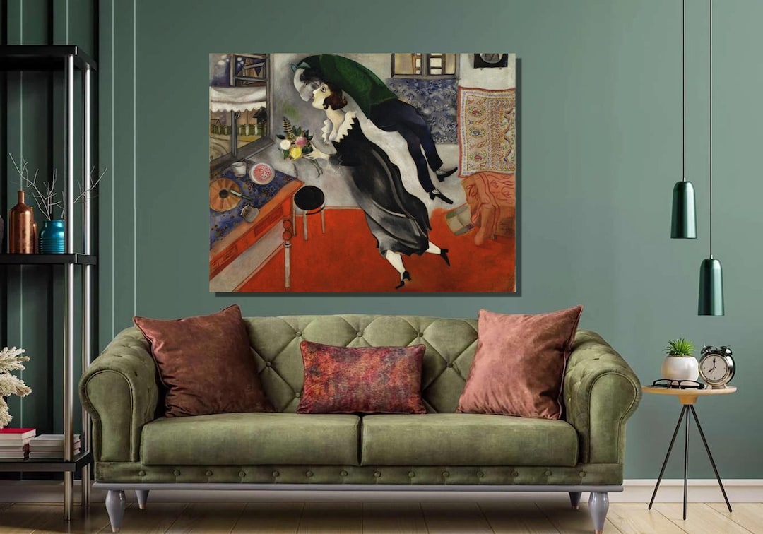 Marc Chagall the Birthday the Kiss Art Print,marc Chagall Canvas Wall ...