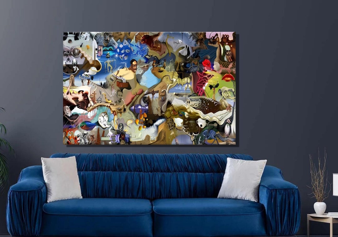Salvador Dali Collage Art Print,surrealism Art, Salvador Dalí Canvas ...