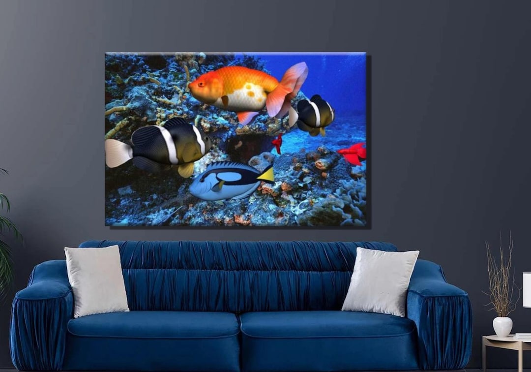 Tropical Fish Canvas Painting: Underwater World Wall Art21i - Etsy