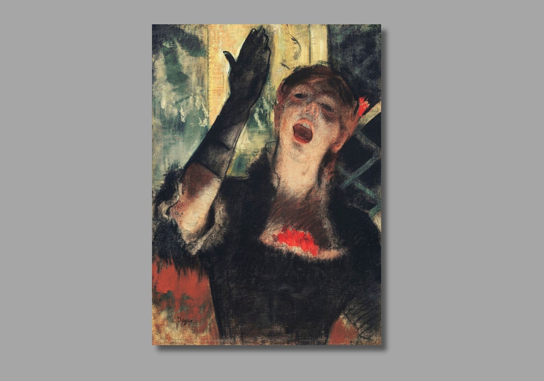 Edgar Degas Café Singer Art Print, Woman Painting, Canvas Wall Decor - Etsy