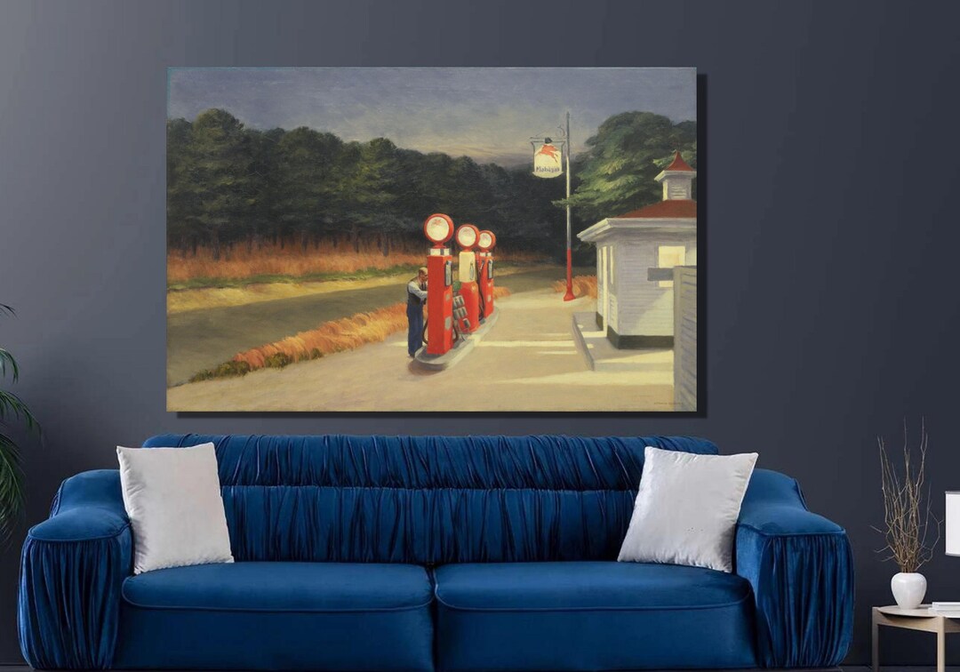 Edward Hopper Gas Art Print,edward Hopper Canvas Wall Art,realism Art ...