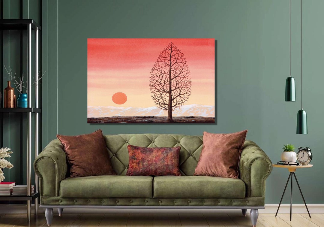 Magritte Tree Canvas Art Print, Surrealist Wall Decor - Etsy