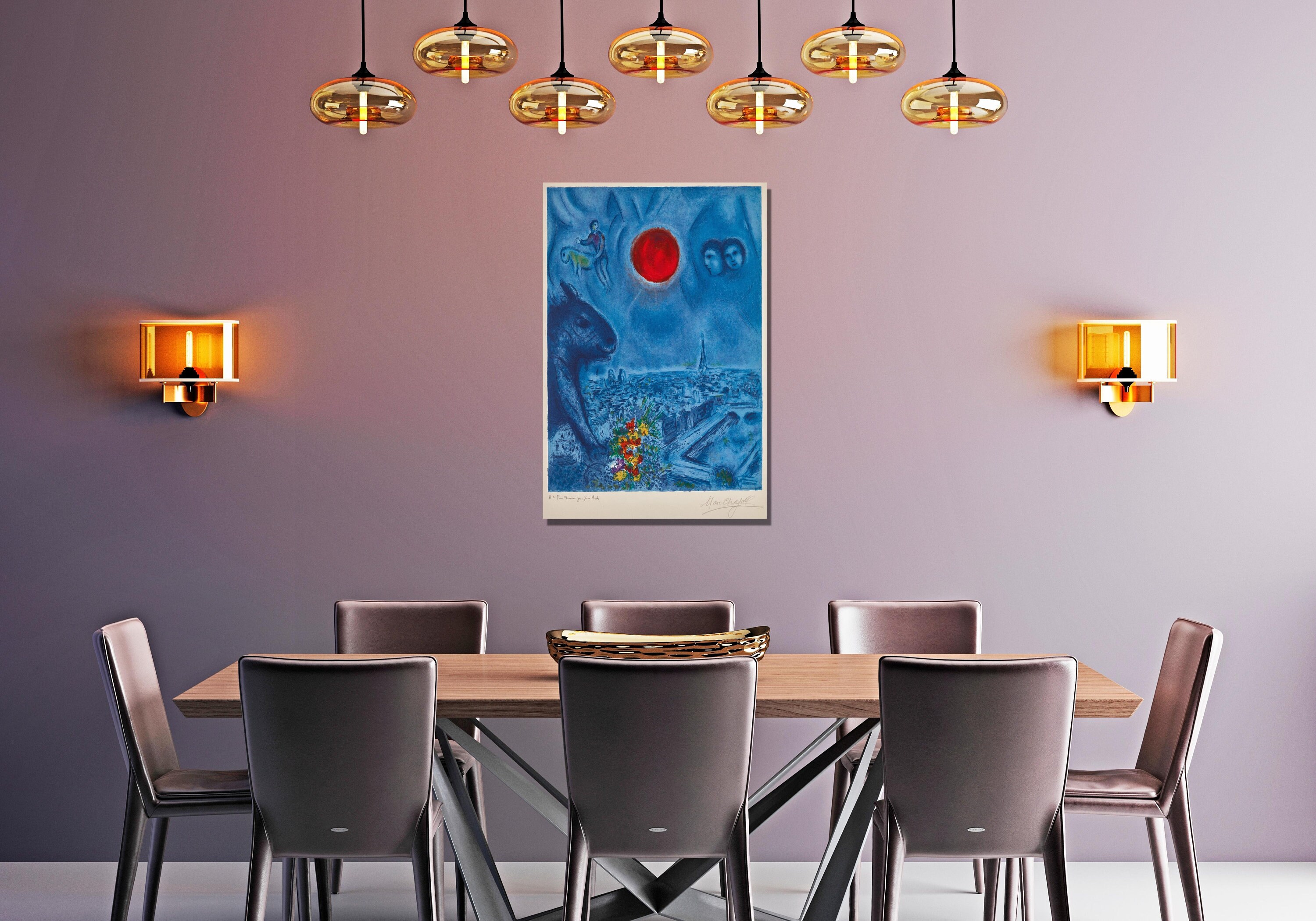 Marc Chagall the Paris Sun Art Print, Marc Chagall Canvas Wall Art ...