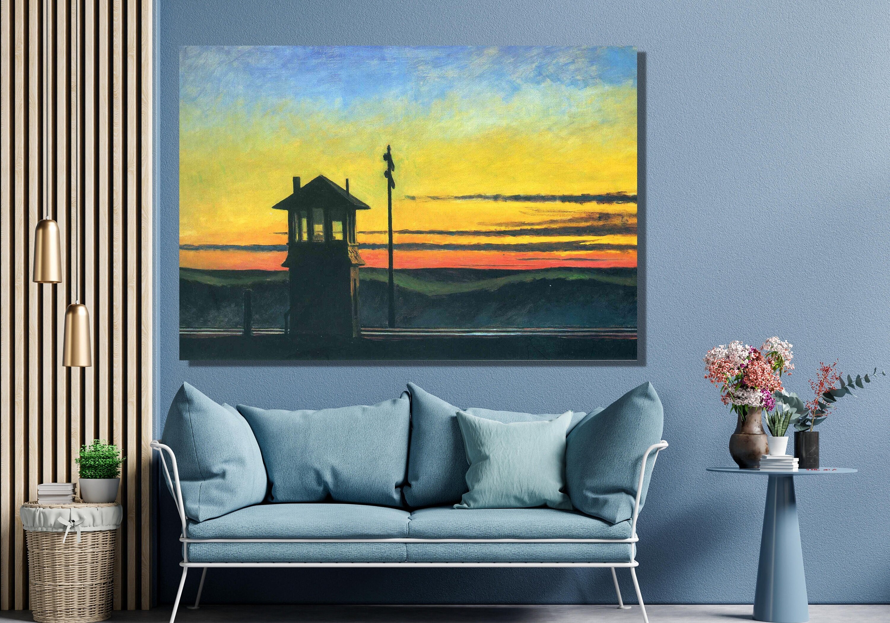 Edward Hopper Sunset on Railway Art Print,edward Hopper Canvas Wall Art ...