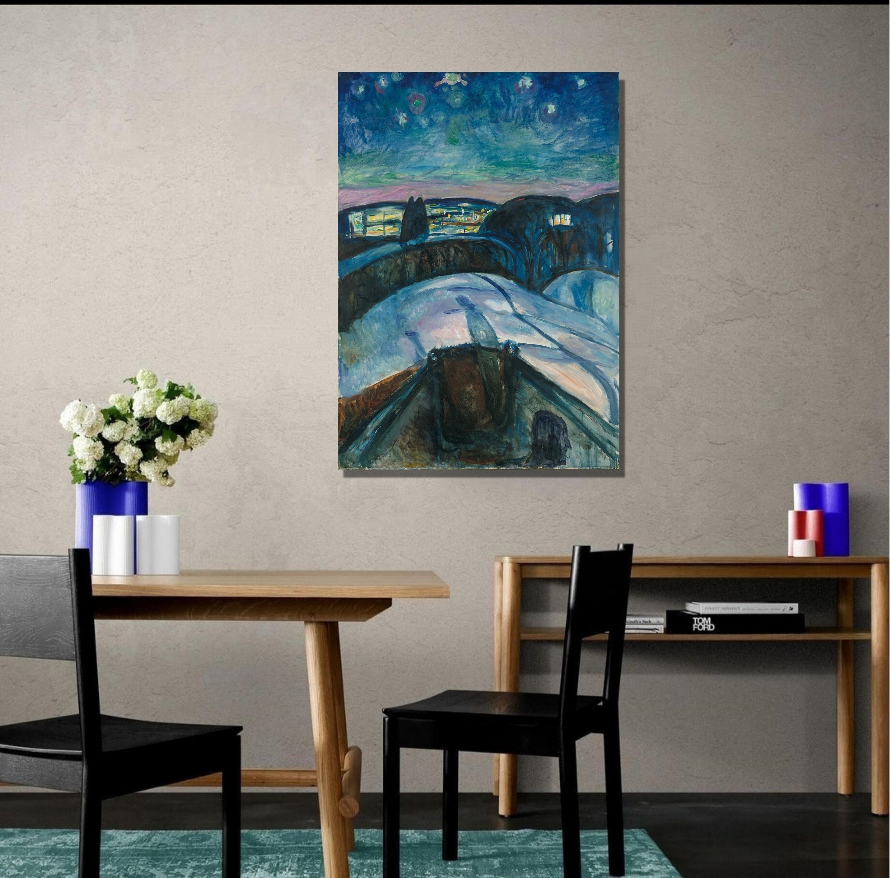 Edvard Munch Starry Night Art Print Canvas Print Edvard - Etsy