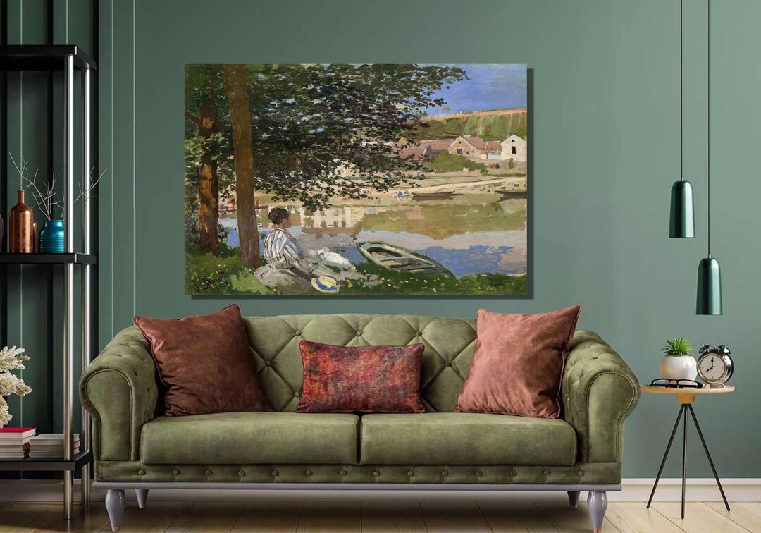 Claude Monet on the Bank of the Seine, Bennecourt Art Print,claude ...
