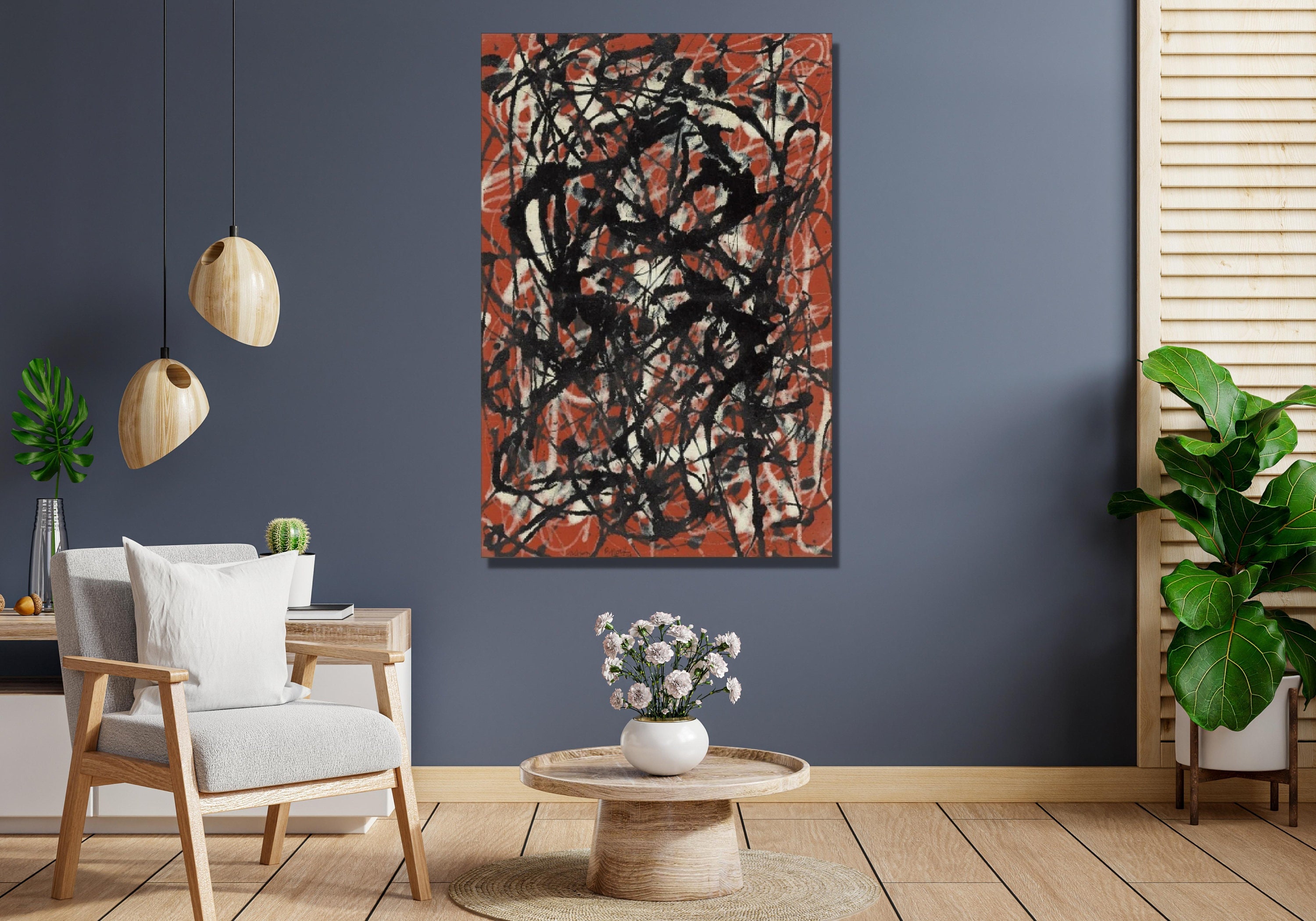 Jackson Pollock Free Form Art Print,jackson Pollock Canvas Wall Art ...