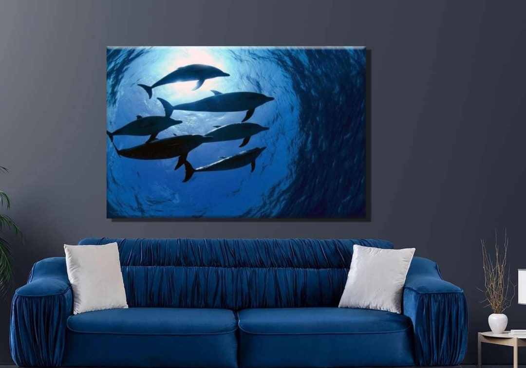 Dolphin Canvas Wall Art: Underwater Seaworld Photography22i - Etsy
