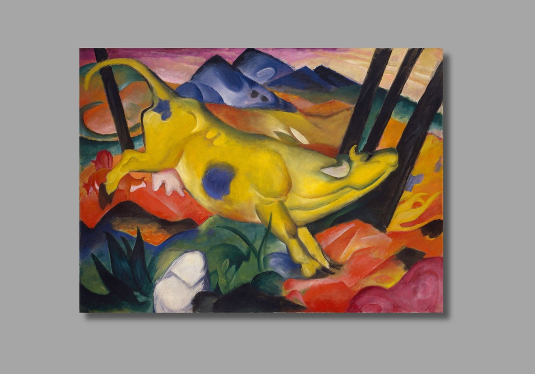 Franz Marc Yellow Cow Art Print, Canvas Print, Franz Marc Canvas Wall ...