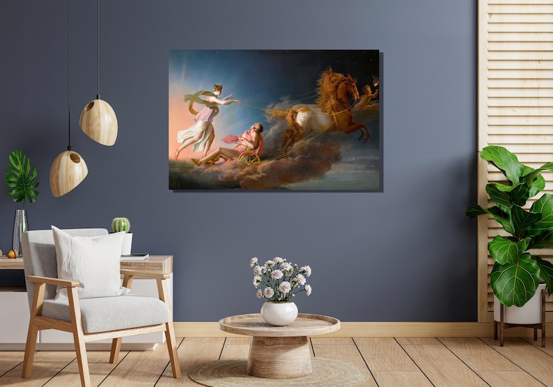 Aurora and Cephalus, French Neoclassical School, Canvas Print, Greek ...