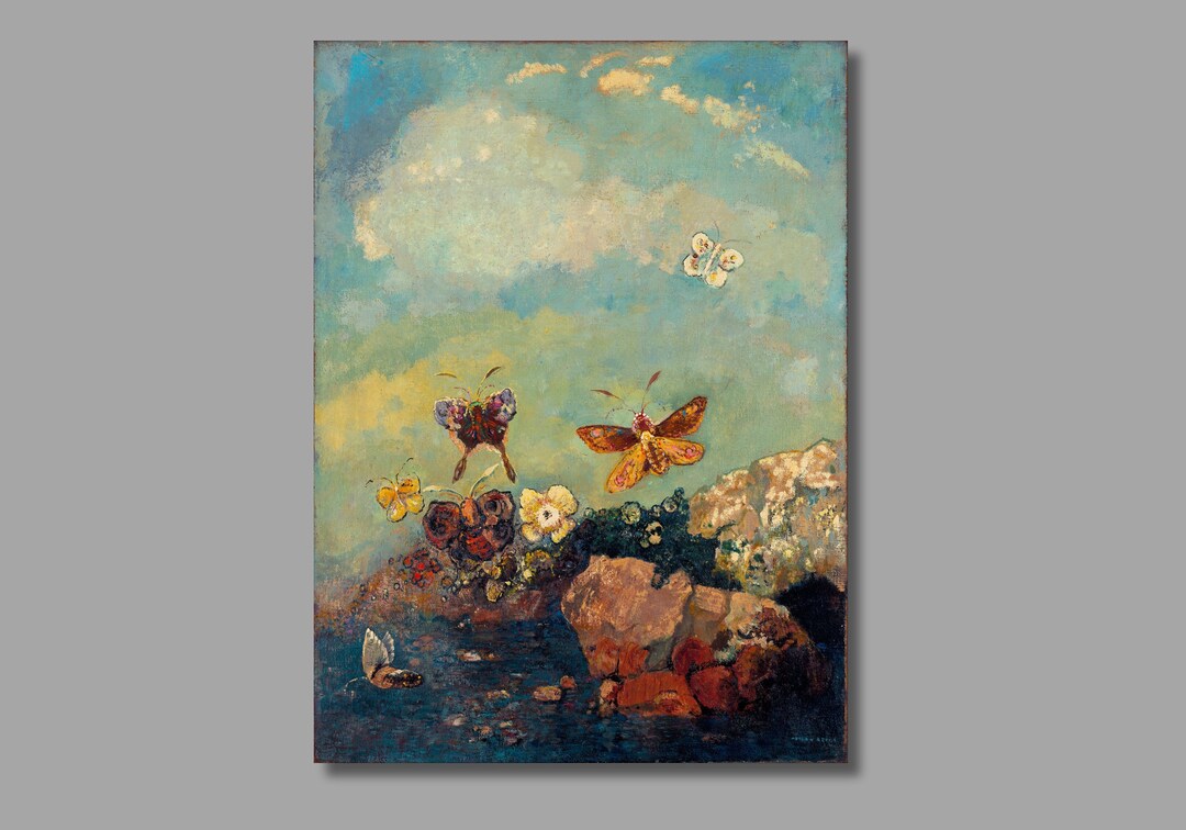 Odilon Redon Butterflies Art Print, Animals Print, Odilon Redon Canvas ...