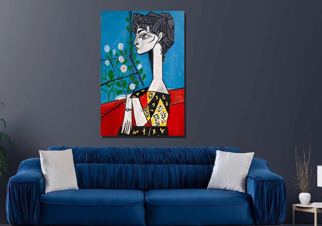 Picasso's Jacqueline With Flowers: Canvas Art Print, Modern Wall Decor ...