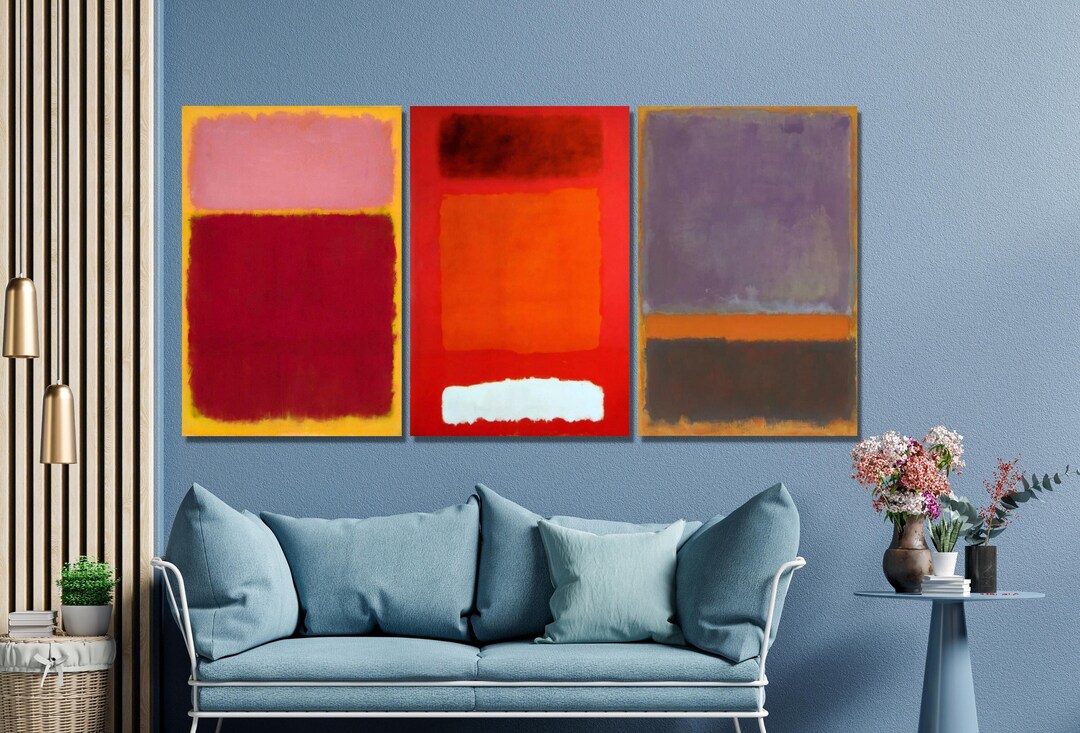 Set of 3 Mark Rothko Canvas Wallart Rothko Print Abstract Art Mark ...