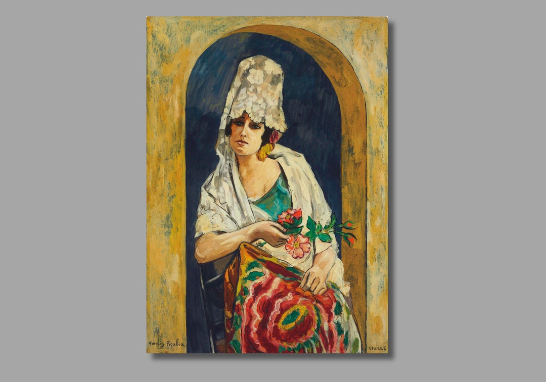 Francis Picabia Seville Canvas Art Print, Woman With Roses - Etsy