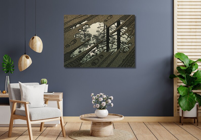 M.C. Escher Puddle Art Print,surrealist Canvas Poster, Fantasy Print ...