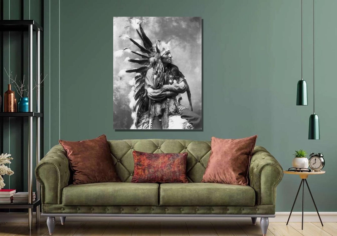 Native American Portrait of Little Horse Sioux Tribe 1899, Canvas Wall ...