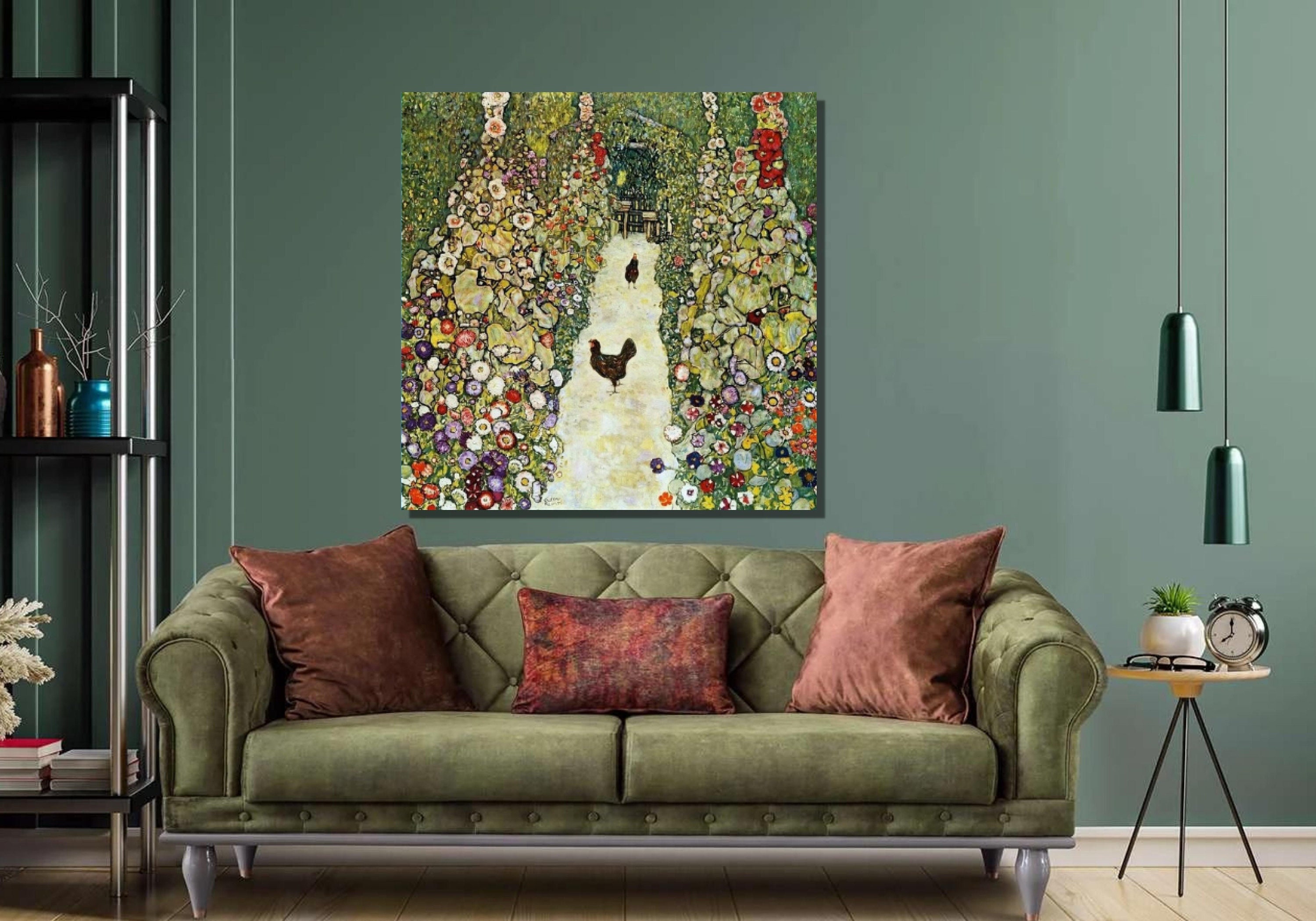 Gustav Klimt Garden Path With Chickens Art Print Gustav Klimt - Etsy
