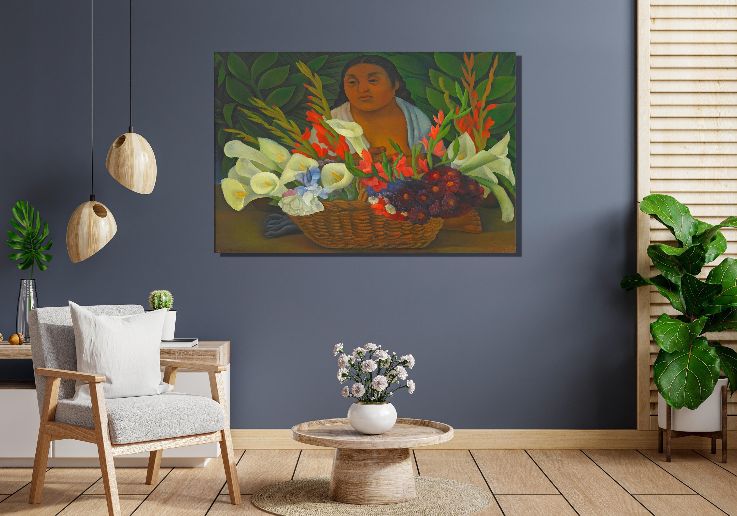 Diego Rivera the Flower Carrier Art Print: Canvas Poster & Panel - Etsy