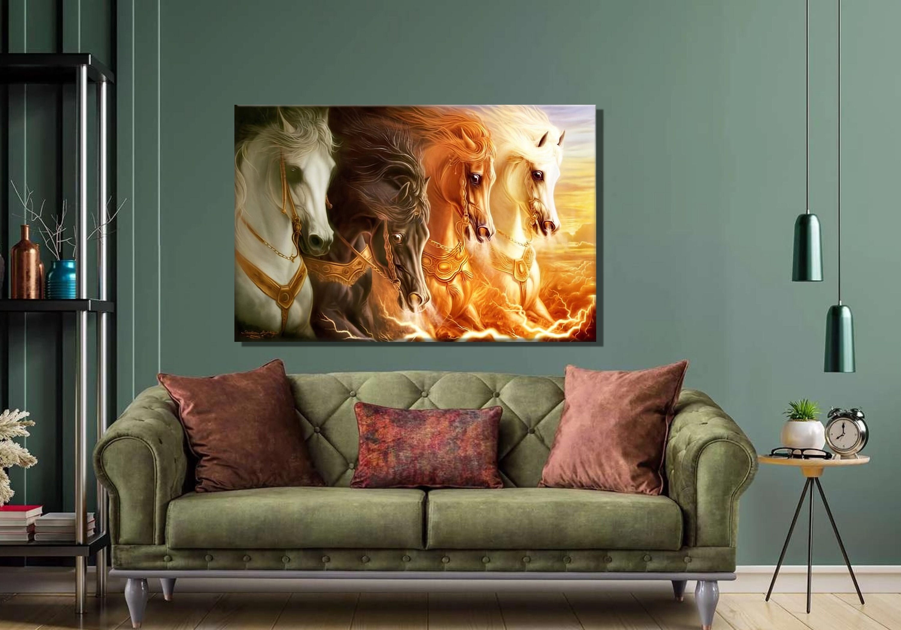 Four Horsemen of the Apocalypse, Running Horses Canvas Poster, Large ...