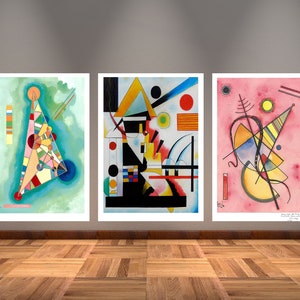 Set of 3 Wassily Kandinsky Canvas Wall Art,kandinsky Bunt Im Dreieck ...