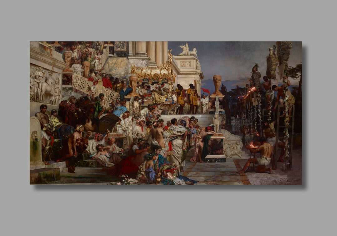 Henryk Siemiradzki Nero's Torches Canvas Art Print, Roman Wall Decor - Etsy