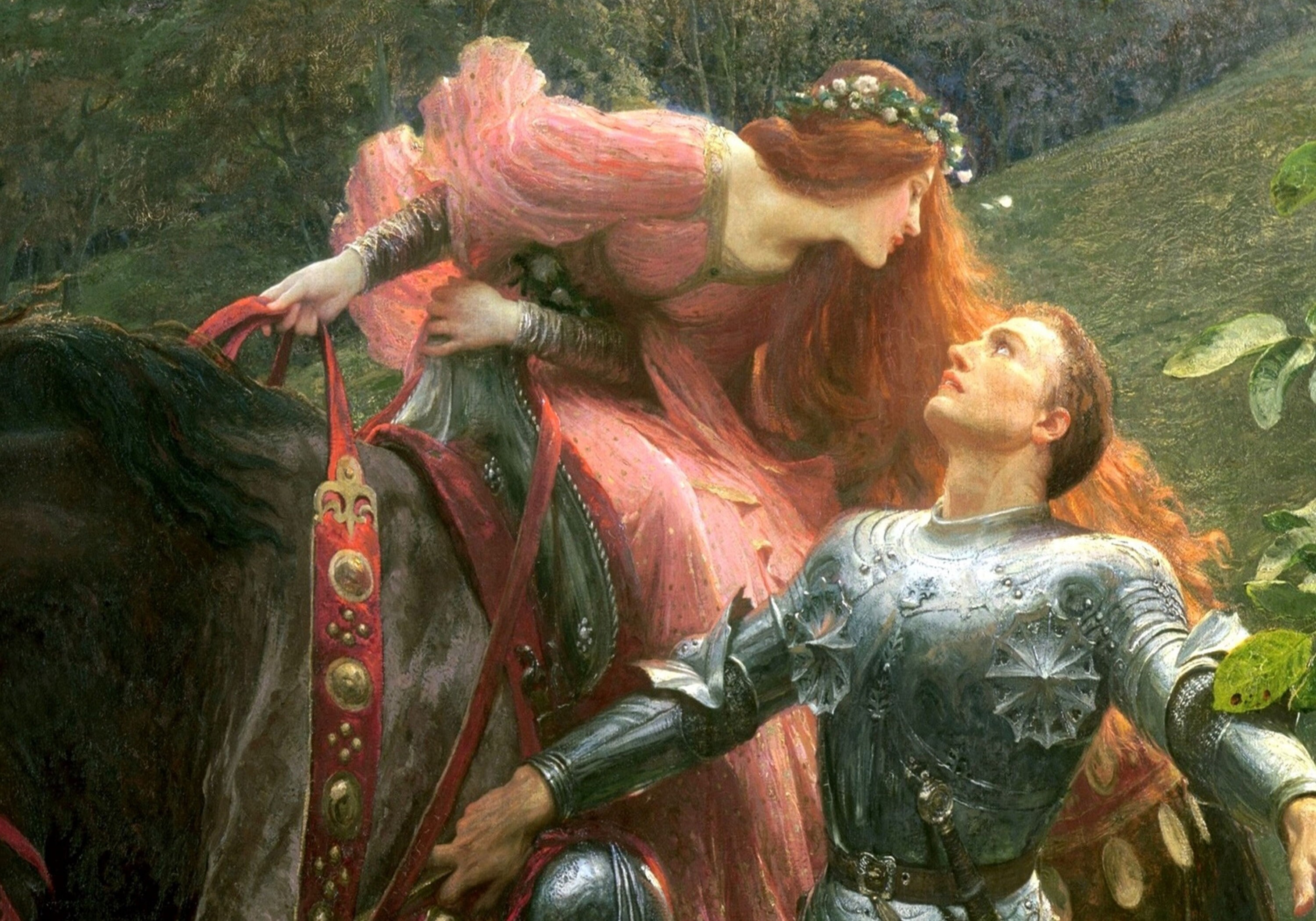 Frank Dicksee Knight and Maiden Art Print,frank Dicksee Canvas Wall Art, Victorian Painter ...