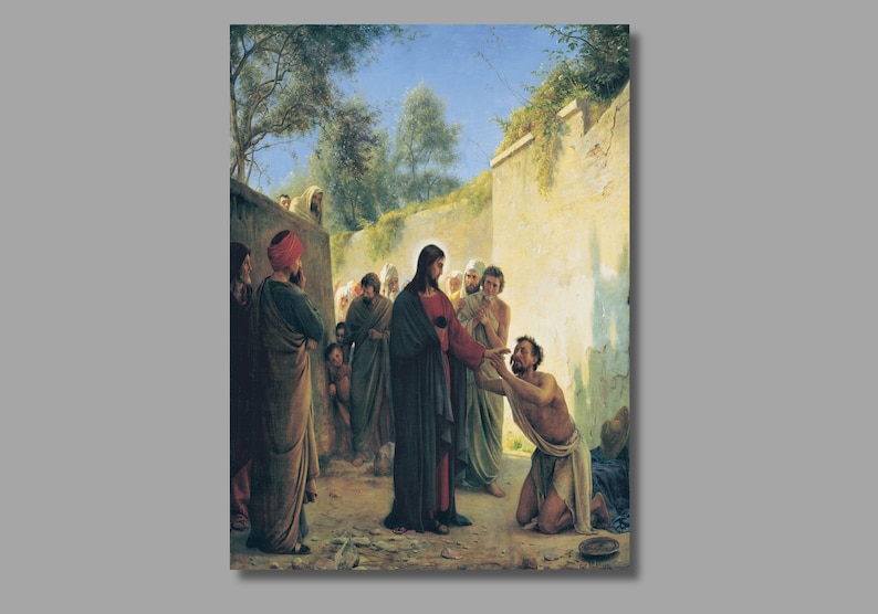 Carl Bloch, Healing of Blind Man, Jesus Christ Art, Canvas Print - Etsy
