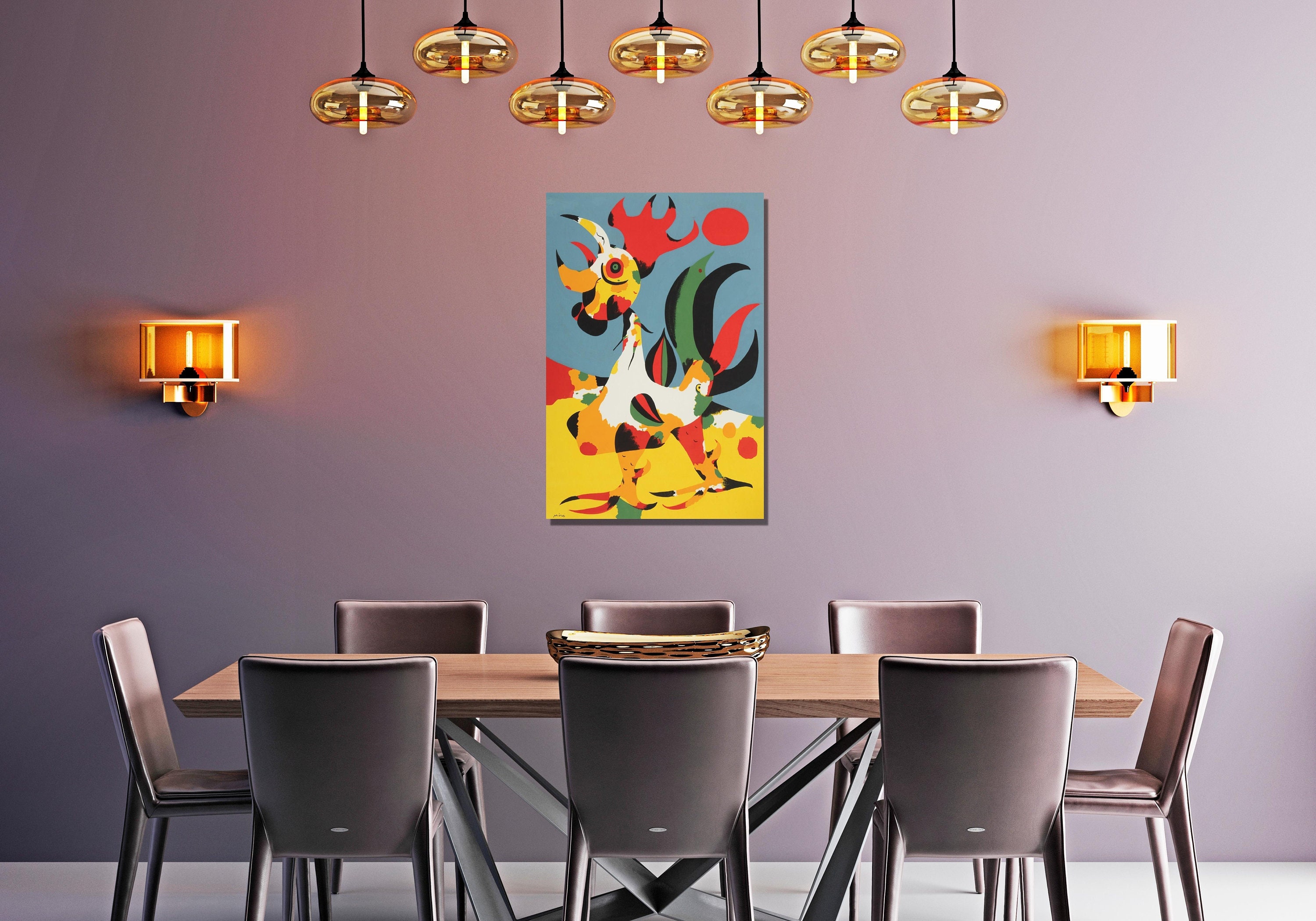 Joan Miro Le Coq the Rooster-1939 Art Printjoan Miró Canvas - Etsy