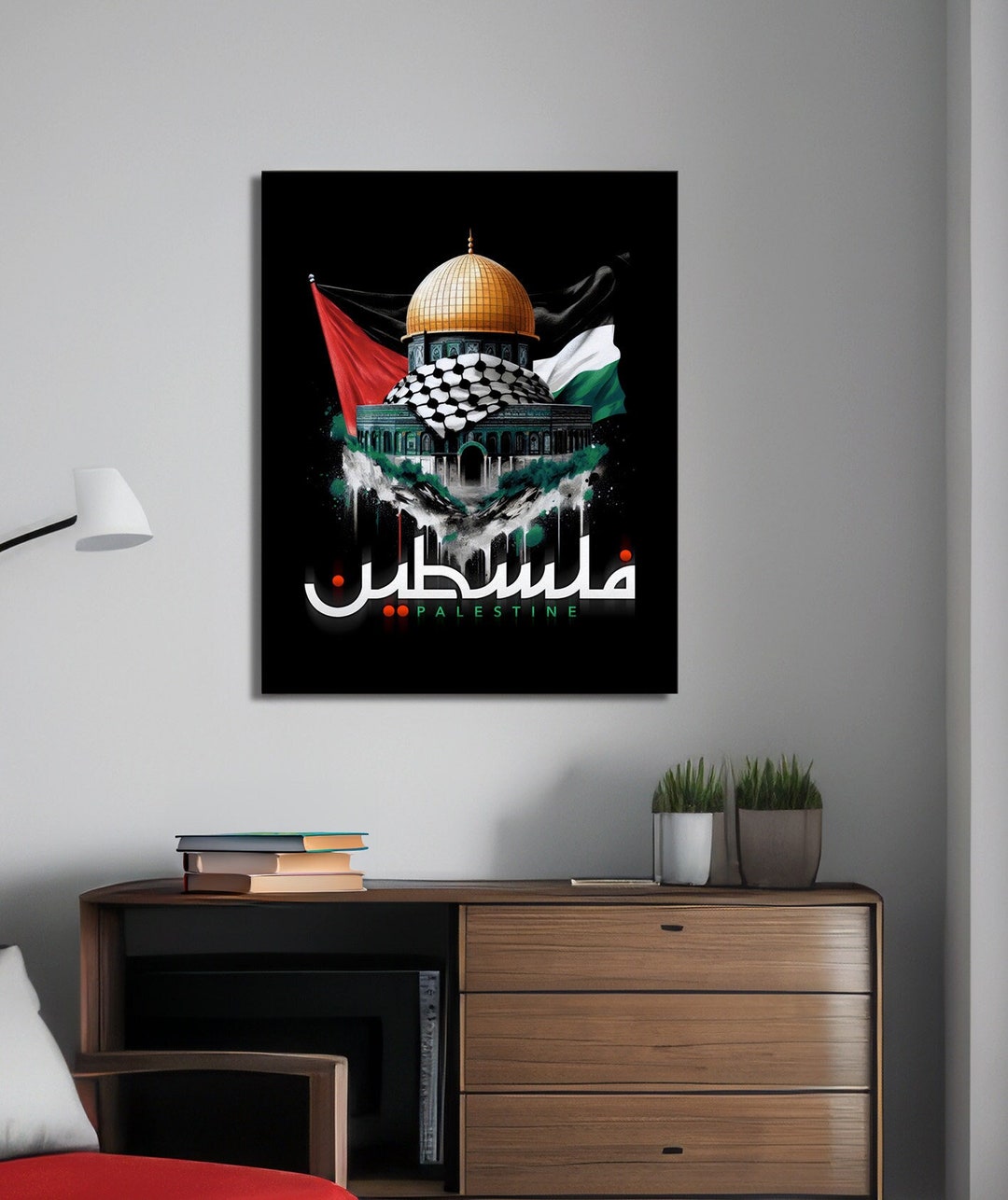 Al-quds Palestine Dome of the Rock Mosque Keffiyah Kufiya - Etsy