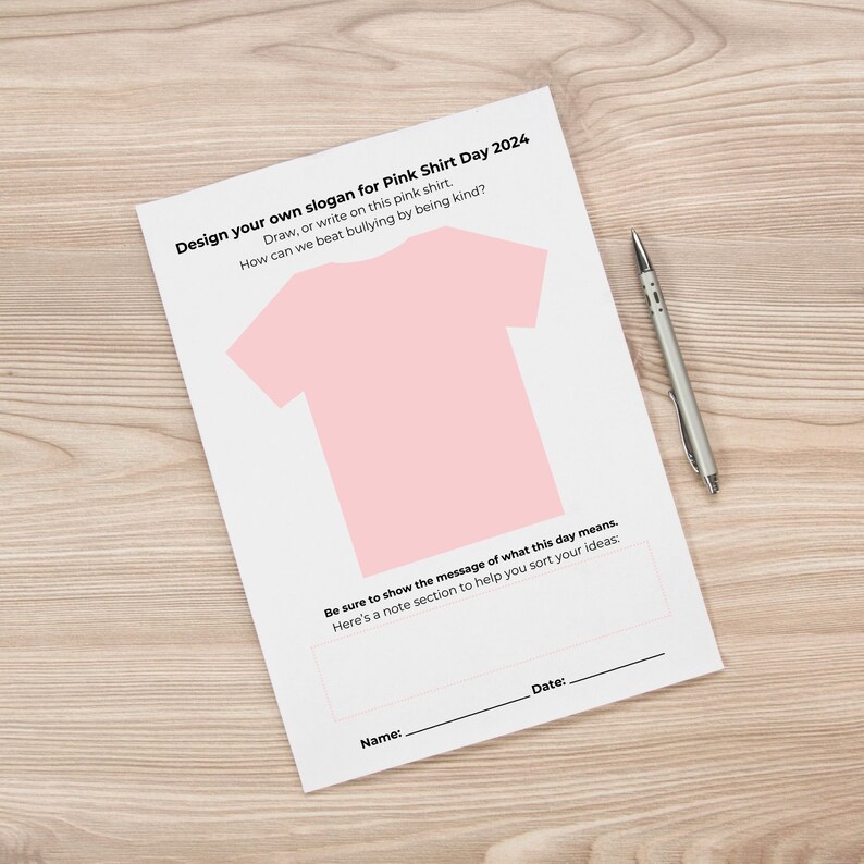 Pink Shirt Day Worksheet, World Kindness Day PDF, Teach Kindness With ...