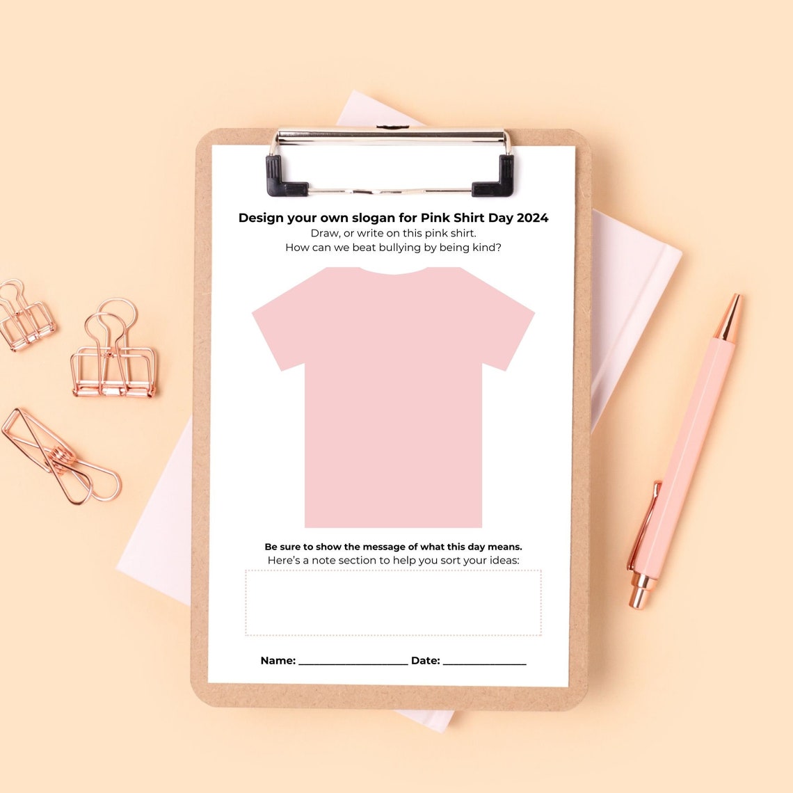 Pink Shirt Day Worksheet, World Kindness Day PDF, Teach Kindness With ...