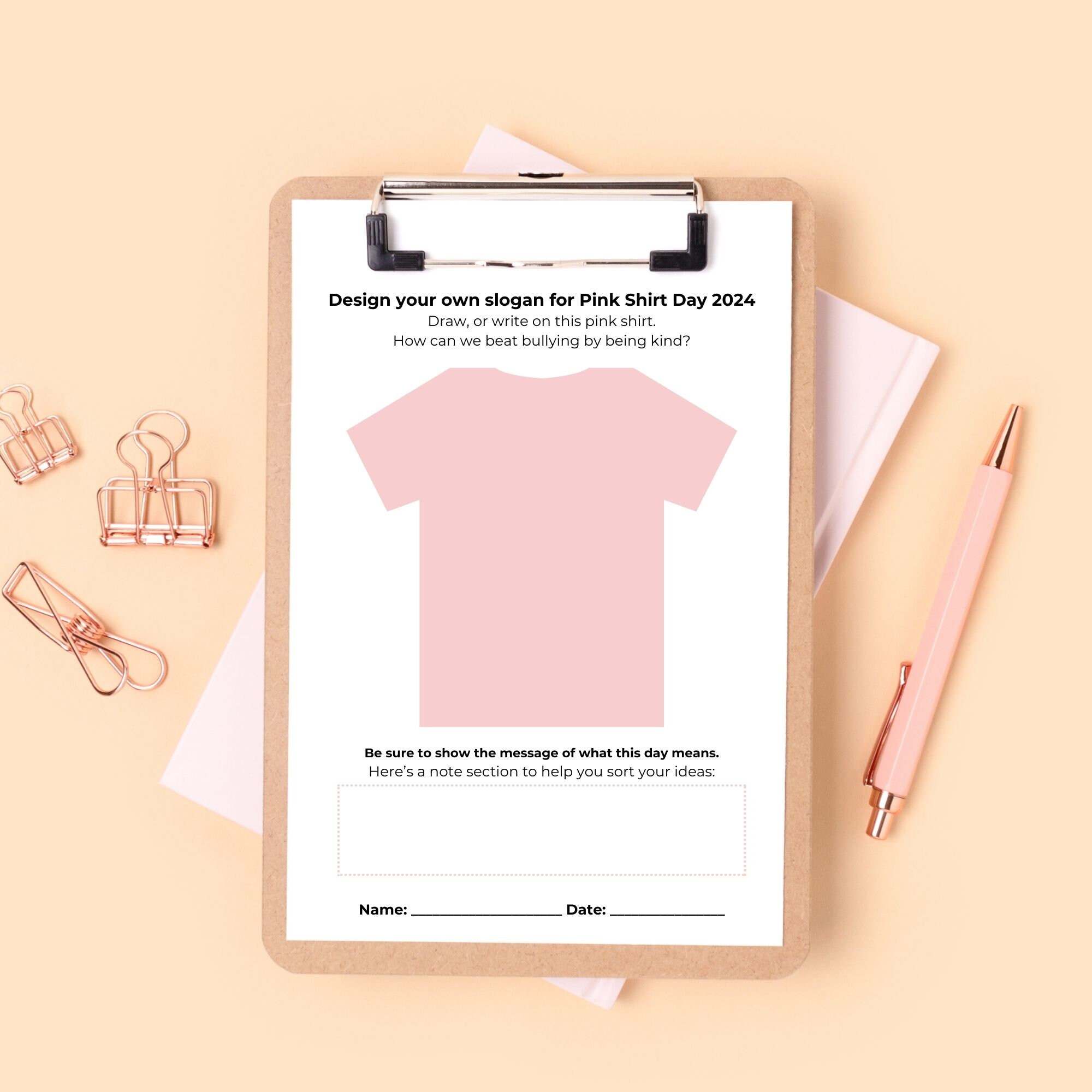 Pink Shirt Day Worksheet, World Kindness Day PDF, Teach Kindness With ...