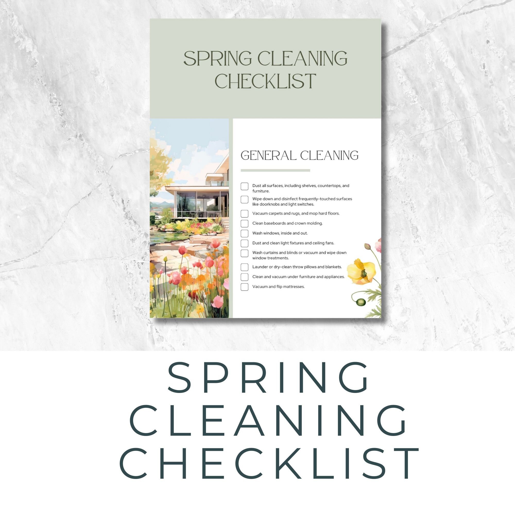 Spring Cleaning Checklist, Spring Cleaning Printable, To-do List ...