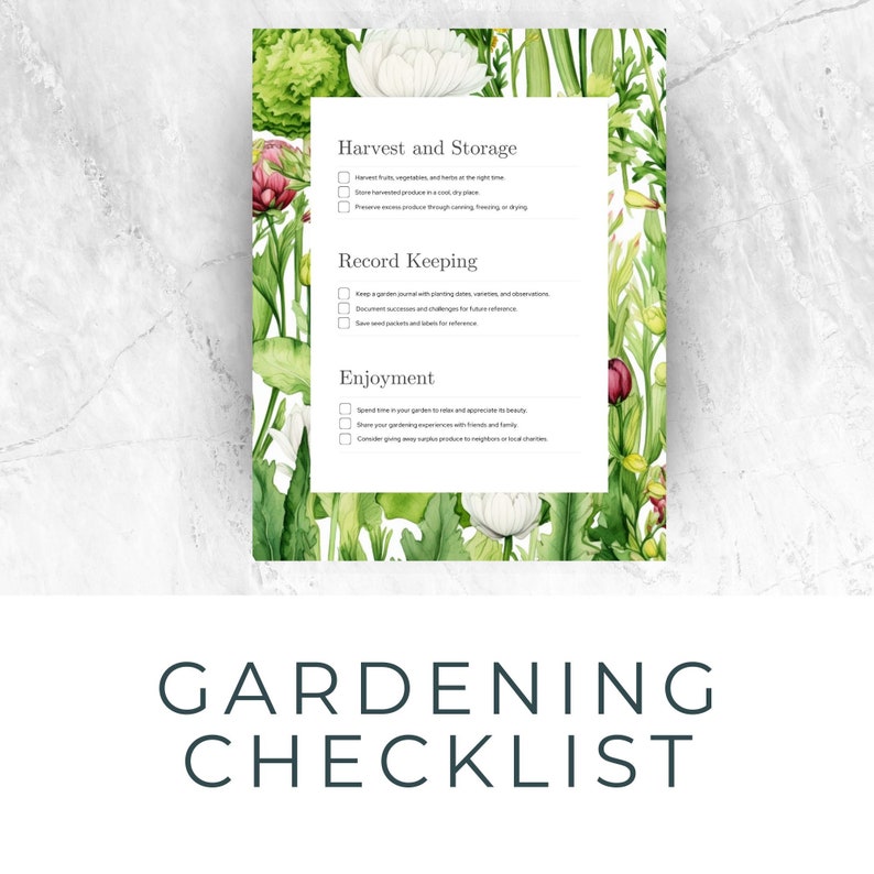 Gardening Checklist, Gardening Planner, the Happy Gardeners Checklist ...