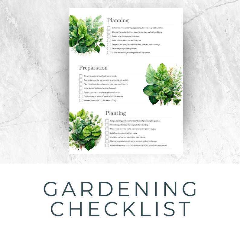 Gardening Checklist, Gardening Planner, the Happy Gardeners Checklist ...