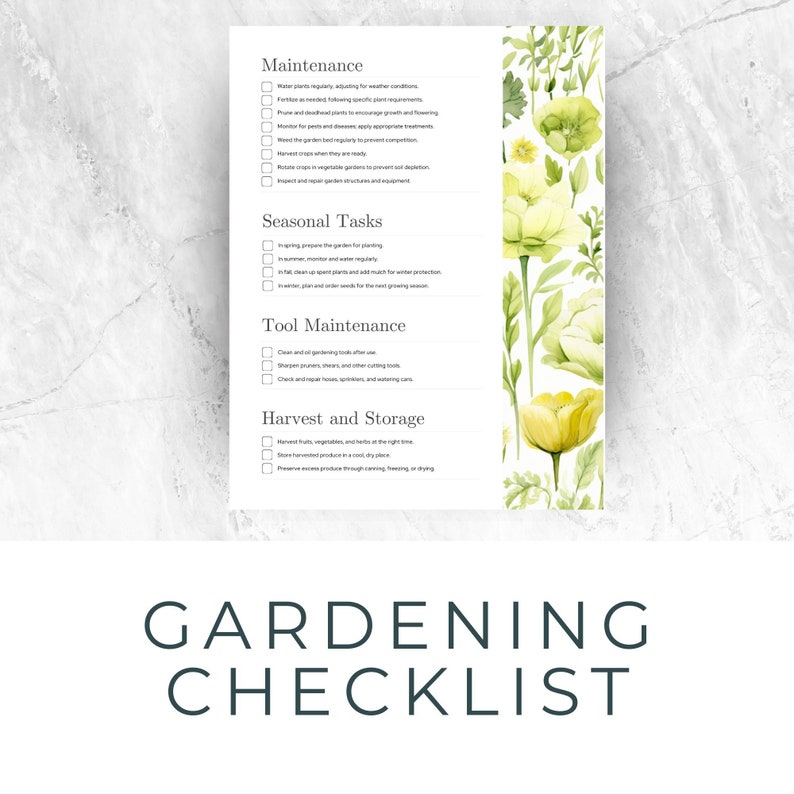 Gardening Checklist, Gardening Planner, the Happy Gardeners Checklist ...