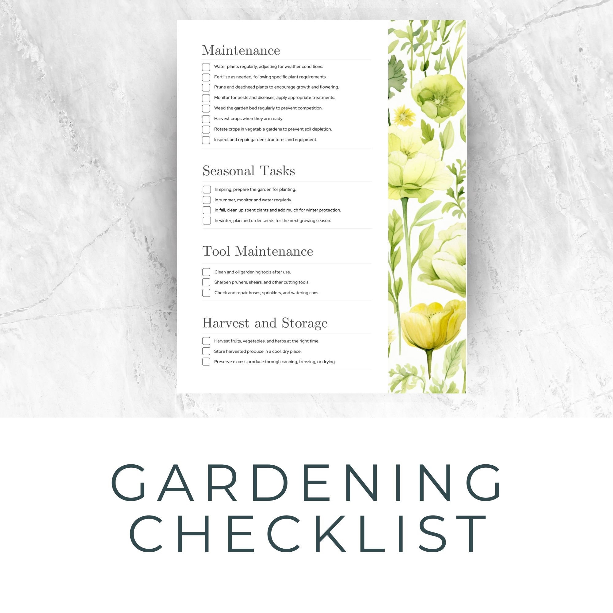 Gardening Checklist, Gardening Planner, the Happy Gardeners Checklist ...