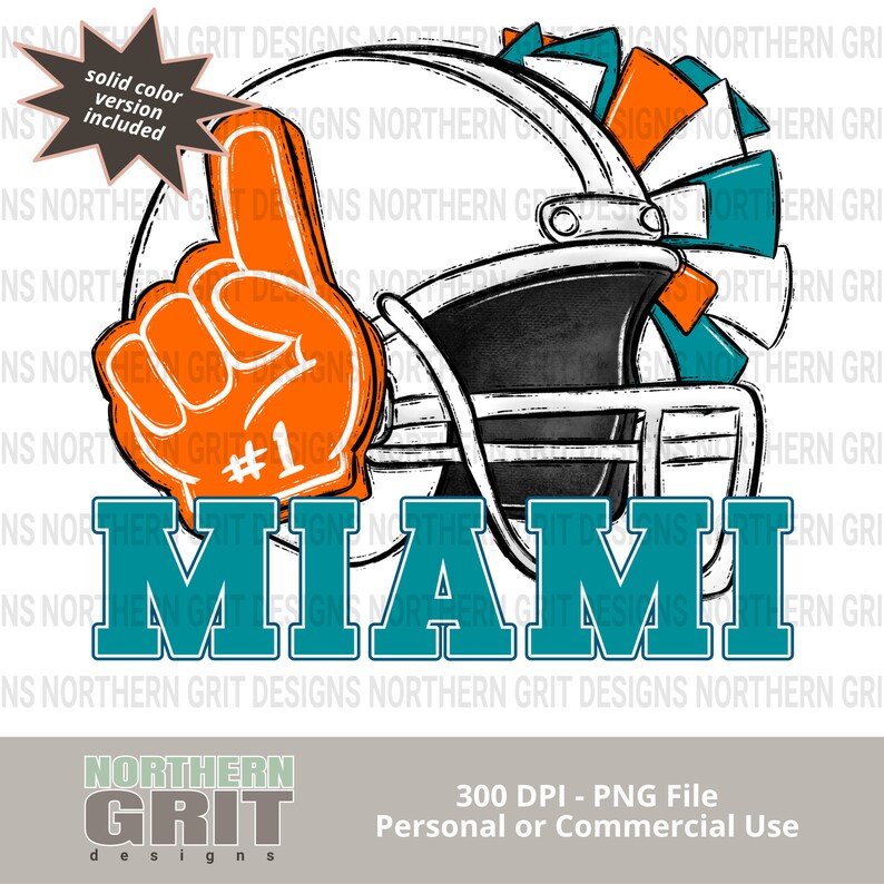 Miami Football Fan Png, Football Fan DTF Design, Miami Football Png ...