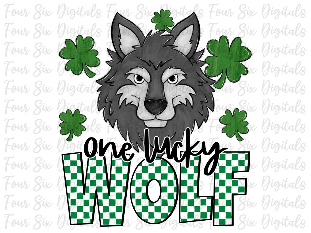 St. Patrick's Day Wolf PNG, Lucky Wolves Download, Shamrock Wolf ...